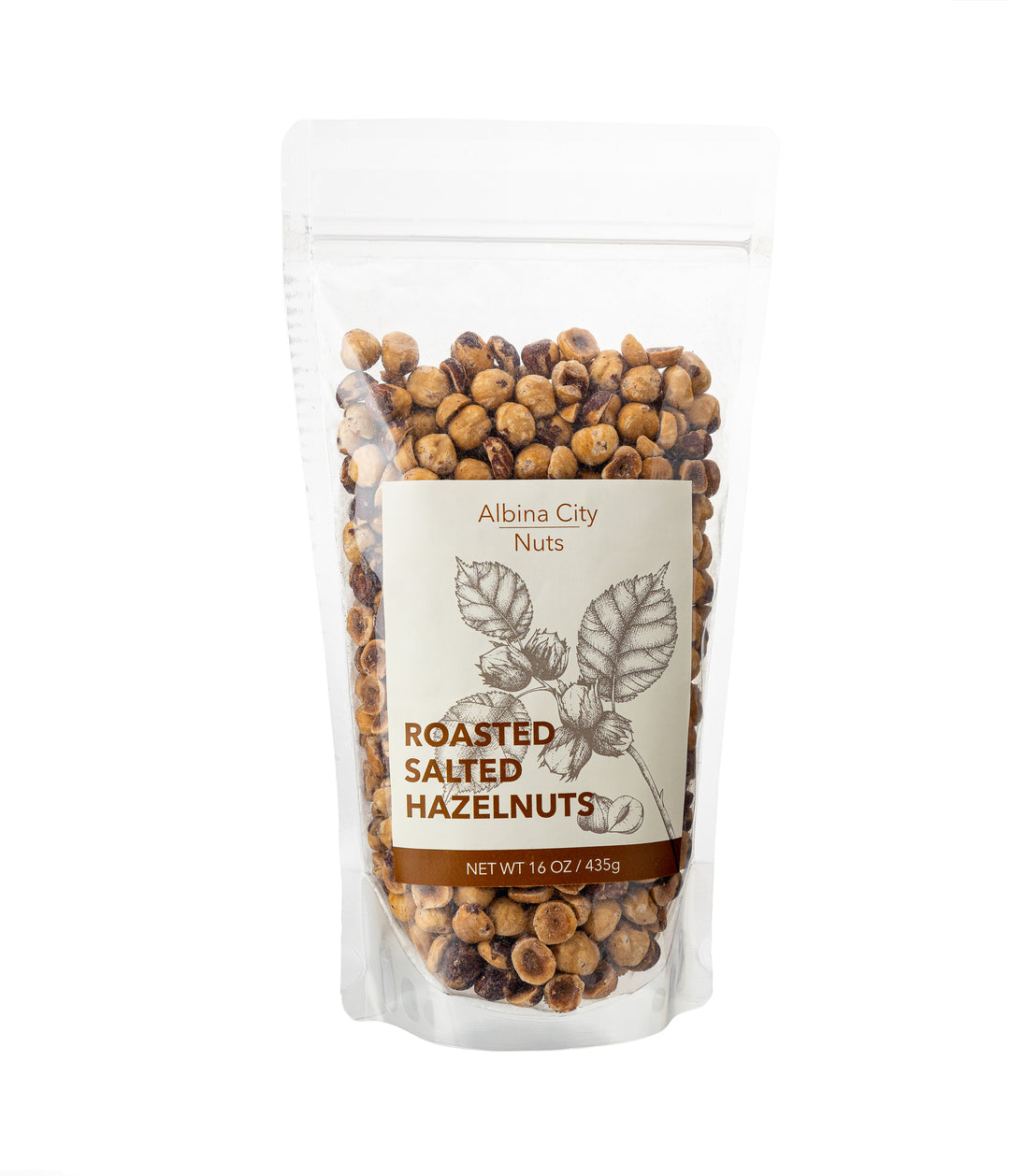 Roasted Salted Hazelnuts- 1 lb bag – Albina City Nuts